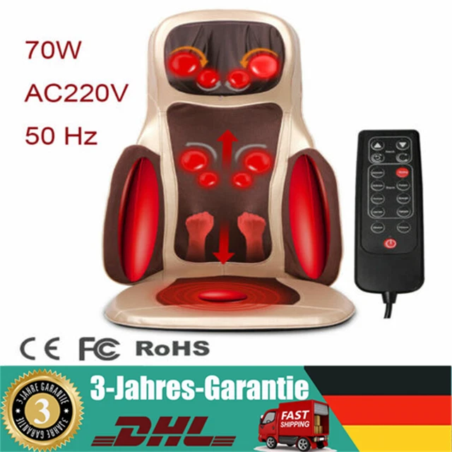 70W MASSAGE AUFLAGE Shiatsu Sitz Rücken Nacken Massagegerät Massagesessel 220V EUR 143,00 ...