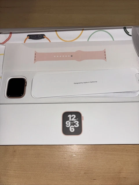 APPLE WATCH SE 44mm ( Gen 2 ) Gold Aluminium Case Pink Band Original ...