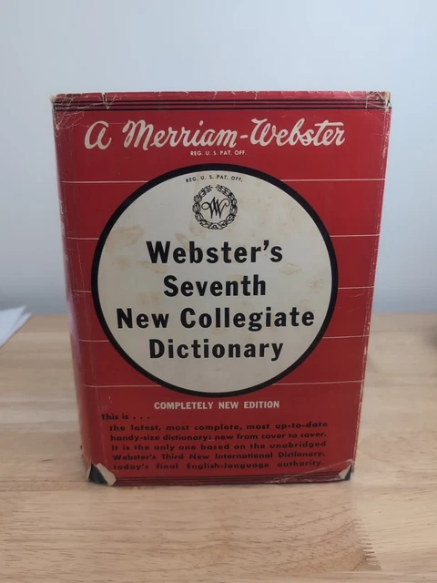 WEBSTERS SEVENTH NEW Collegiate Dictionary Completely A Merriam Webster ...
