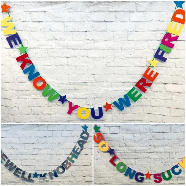FUNNY RUDE RETIREMENT Banner leaving do bunting office Decorations £1. ...