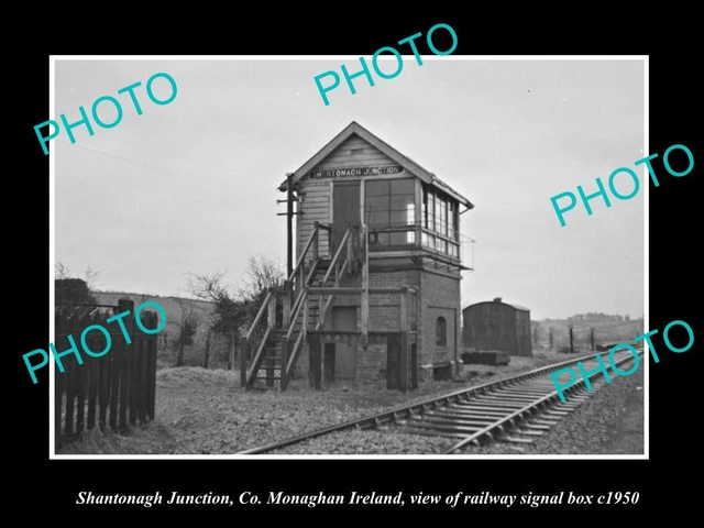 OLD LARGE HISTORIC PHOTO SHANTONAGH JUNCTION IRELAND, RAILWAY SIGNAL ...