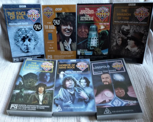DOCTOR WHO TOM Baker BBC VHS Video Tapes x 7 Kroll, Fang Rock ...