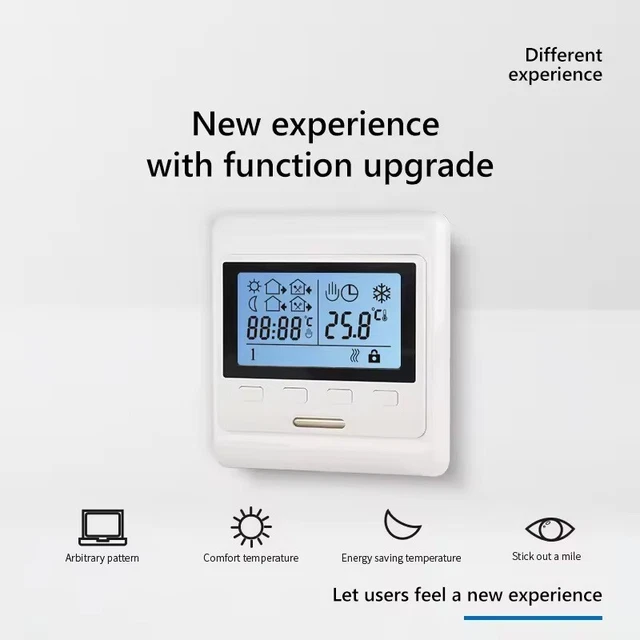 THERMOSTAT LCD PROGRAMMABLE pour contrôle hebdomadaire du chauffage au sol piè EUR 38,12 ...