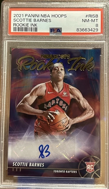 2021 PANINI NBA Hoops Scottie Barnes Rookie Inchiostro Auto RC PSA 8 ...