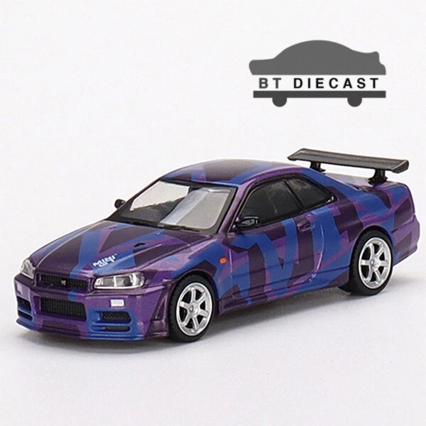 MINI GT NISSAN Skyline GT-R R34 V-Spec II Digital Camouflage MGT00446 1 ...