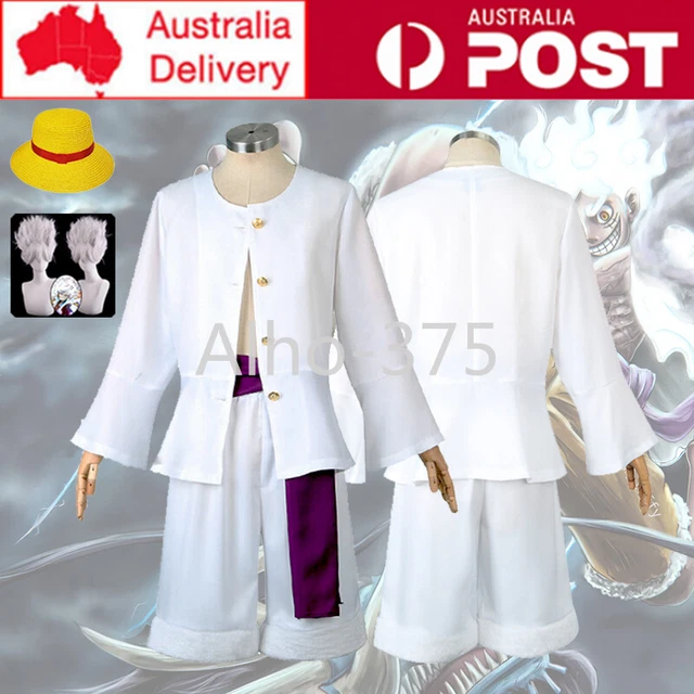 MENS ONE PIECE Monkey D Luffy Gear 5 Cosplay Costume Nika Luffy ...