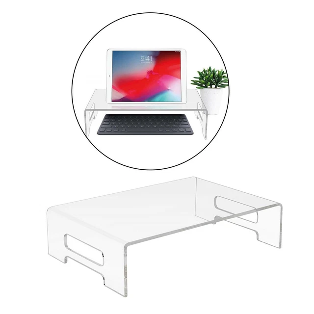 CLEAR ACRYLIC DESKTOP Computer Monitor Stand Laptop Support Riser ...