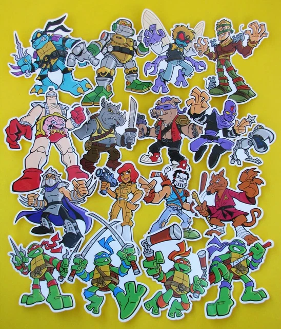 NINJA TURTLES VINYL Sticker TMNT Mikey Donatello Leo Raph Shredder ...