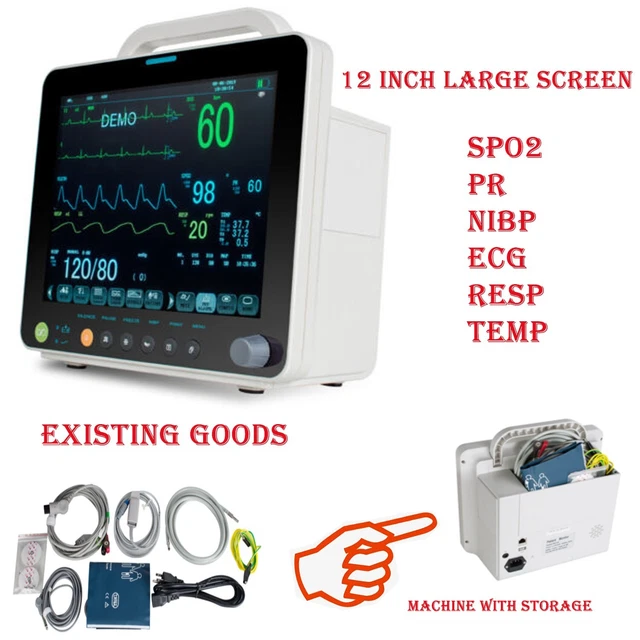 CAREJOY CE ICU 12" Vital Signs Patient Monitor 6 Parameter ECG NIBP ...