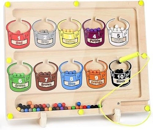MAGNETIC COLOR AND Number Maze Board Educational Sorting Counting ...