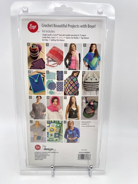 2022 BOYE I Taught Myself To Crochet Project Kit + 4 in 1 Blocking ...