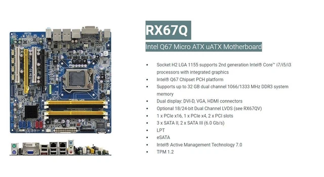 RX67Q INTEL Q67 Micro ATX uATX Motherboard £50.00 - PicClick UK