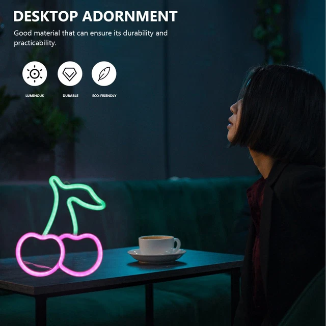 LED NEON SIGN Cherry Neon Sign Lamp Battery Operated Neon Light Home ...