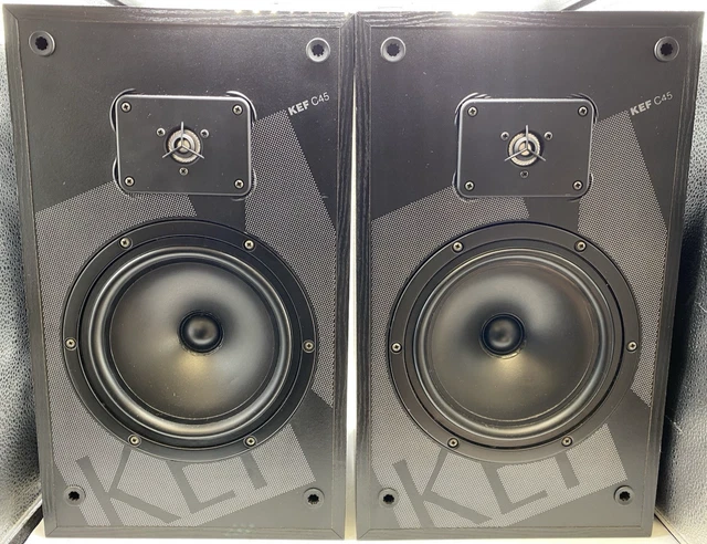 2X KEF C45 Speakers Hi-Fi 2-Way Wired Black (FREE & FAST UK POSTAGE) £ ...