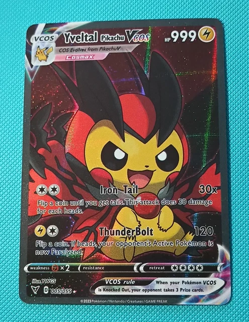 PIKACHU POKEMON YVELTAL Cosplay Carte Holo Prism Manga Anime Kawaii ...