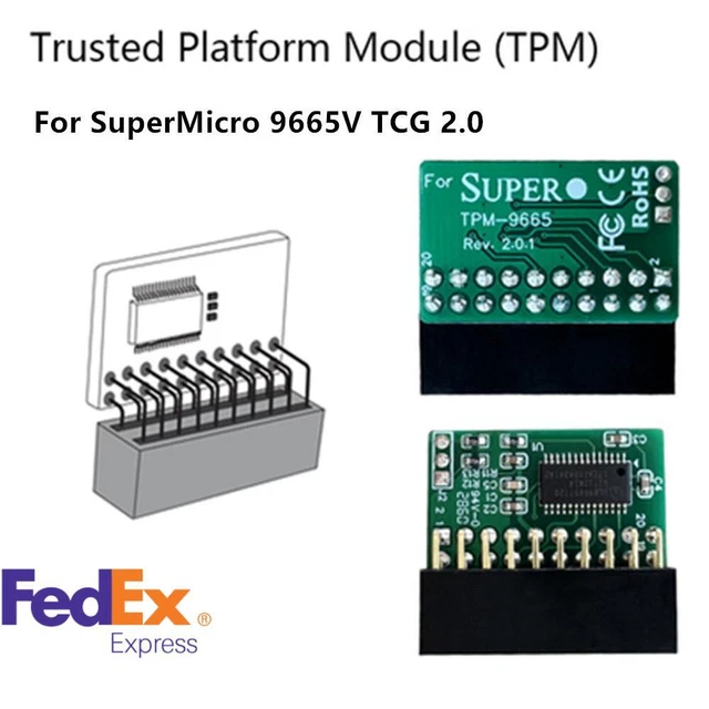 1PCS 20PIN TPM 2.0 Module Trusted Platform For SuperMicro AOM-TPM-9665V ...