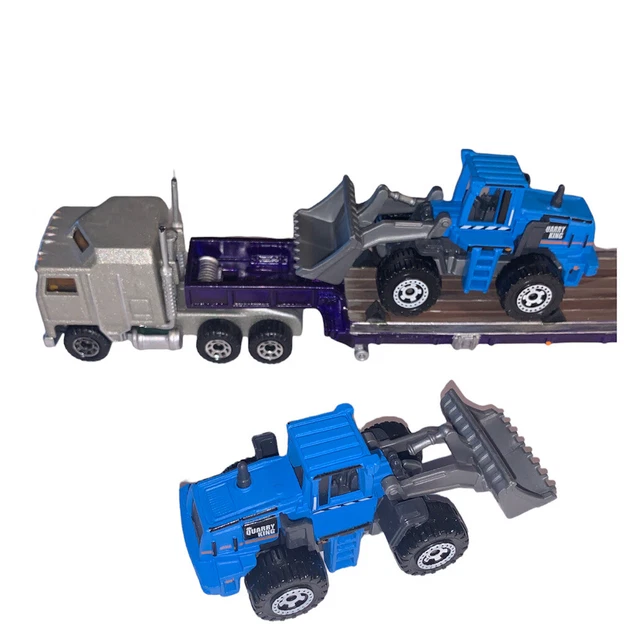 MATCHBOX 1981 KENWORTH Truck Low Loader Flatbed, 2 Quarry King Front ...