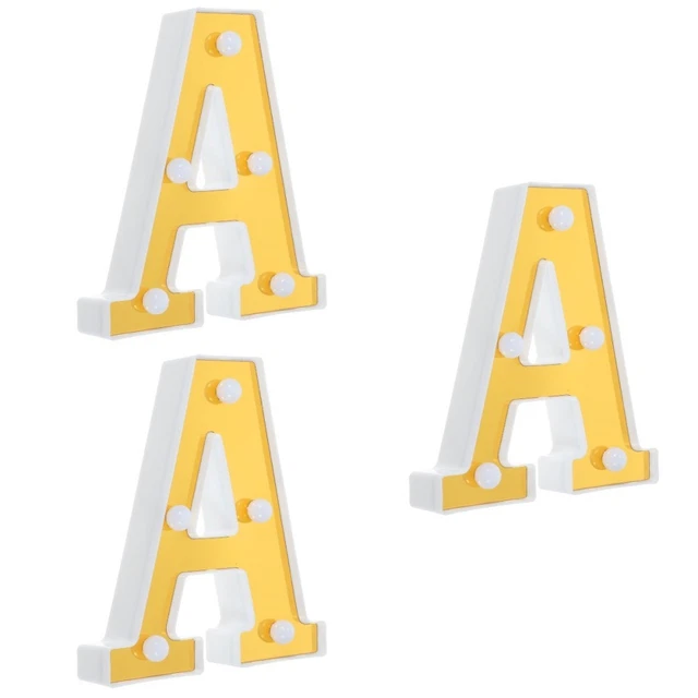 3PCS ALPHABET LETTER A Shape LED Light Table Lamp LED Decorative Lamp ...