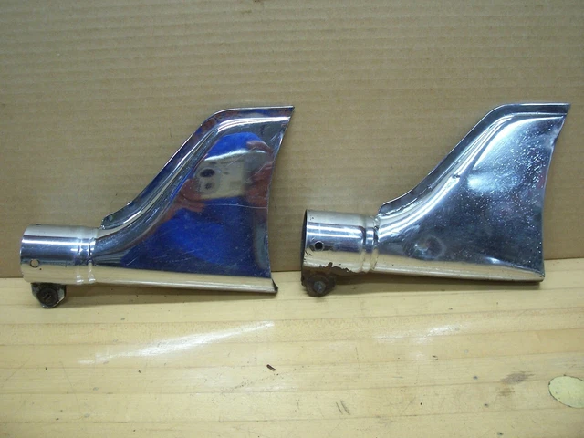 VINTAGE BUCO FISHTAIL Exhaust Tips Harley Panhead Knucklehead Chopper ...