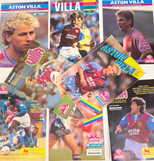 ASTON VILLA FOOTBALL Programmes Collection of 8 1980s 1990s Tottenham ...