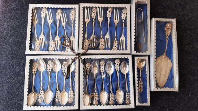 HILDESHEIMER ROSE ANTIKO 100 Altes Silberbesteck 28-teilig EUR 125,00 ...