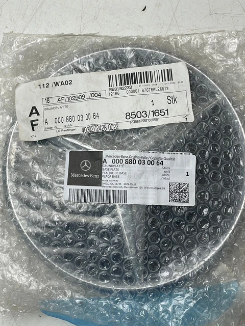 MERCEDES-BENZ ORIGINAL BASE Plate Star Emblem A0008800300 NEW £129.32 ...
