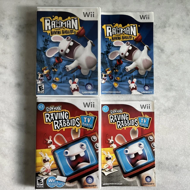 RAYMAN RABBIDS GAME Lot (Nintendo Wii, 2006/2008) Raving Rabbids, TV ...