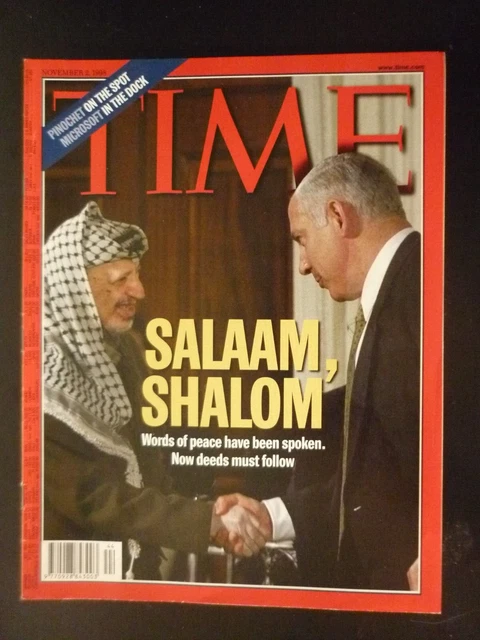 NETANYAHU ARAFAT TIME 1998 Novembre 2, Magazine Israël Palestine Salaam ...