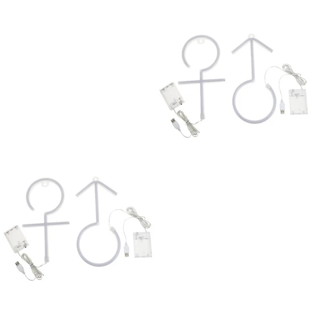4 PCS CREATIVE LED Night Lamp Gender Logo Neon Signs Party Decor ...