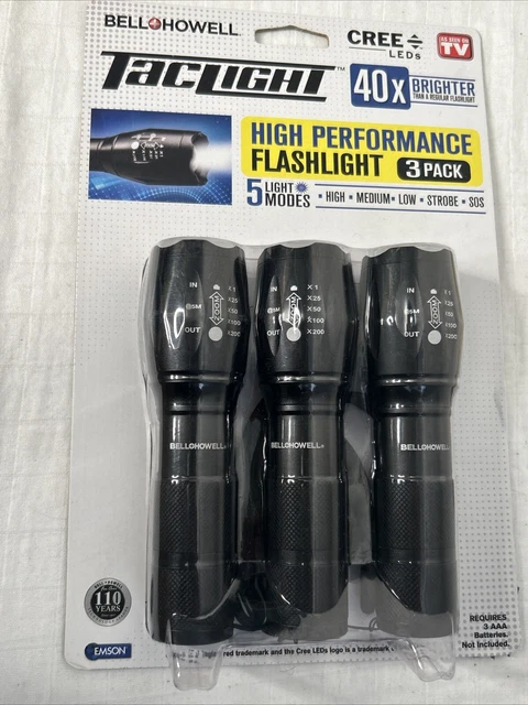 BELL + HOWELL Taclight High-Powered Tactical Flashlight 3 Pack $25.00 ...