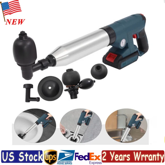 TOILET PLUNGER HIGH Pressure Electric Air Drain Blaster Sink Dredge ...