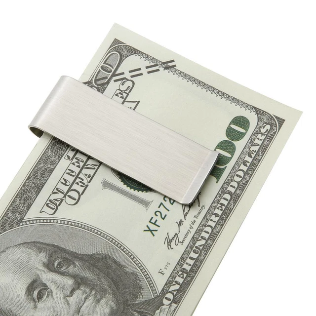 MINI MONEY CLIP Stainless Steel Bifold Money Clamps Anti-lost for ...