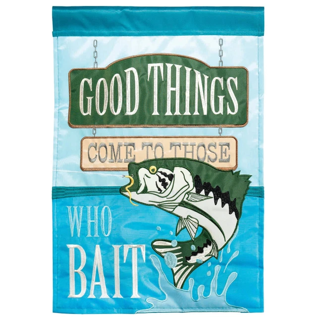 POISSON BON THINGS Venons Double Applique Plus Jardin Drapeau EUR 35,71 ...