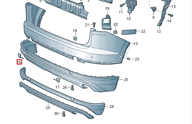 VW TOUAREG CR7 Rear Left Bumper Tow Eye Cover 760807449A2ZZ NEW GENUINE ...