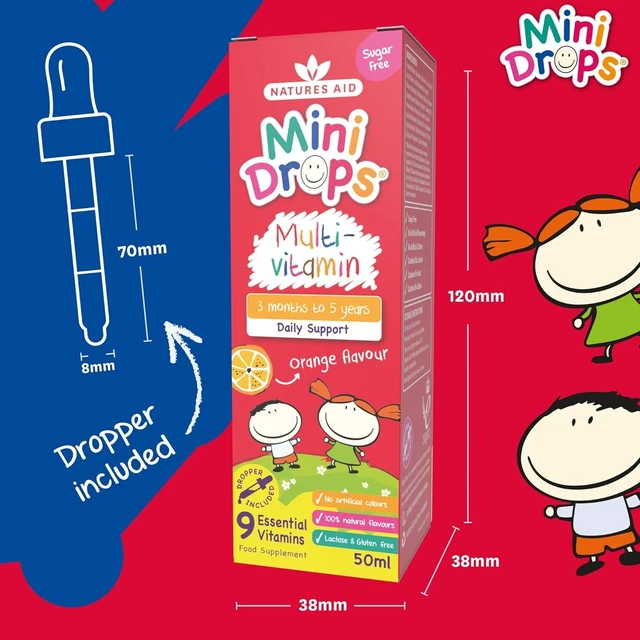 NATURES AID MINI Drops Multi-Vitamin for Babies & Kids 50ml – 9 ...