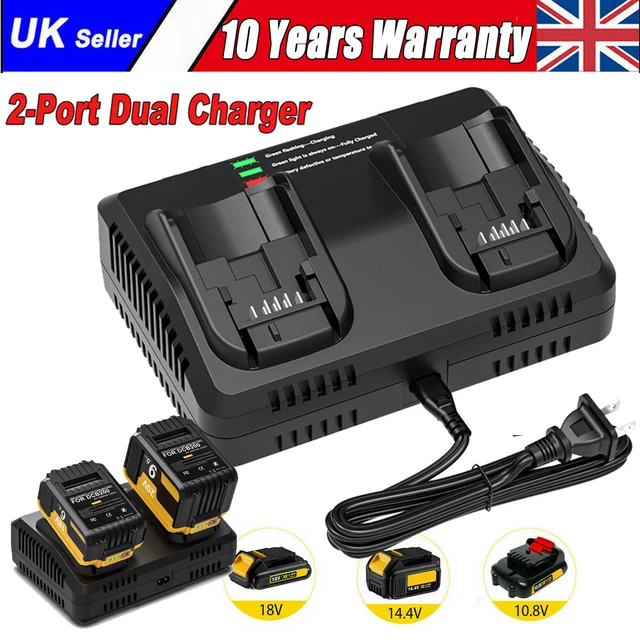 DUAL CHARGER LI-ION Batter 12V/ 18V /20V For DEWALT DCB184 DCB182 ...