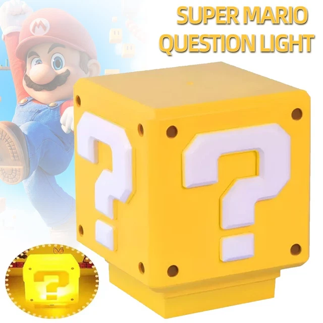 NEW SUPER MARIO Question Block LED Night Light with Sound USB ...