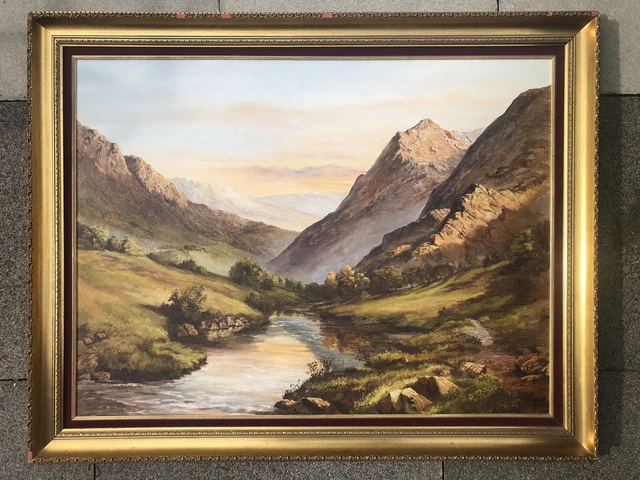 LARGE ORIGINAL OIL Painting “Glencoe, The Western Highlands” Barry ...