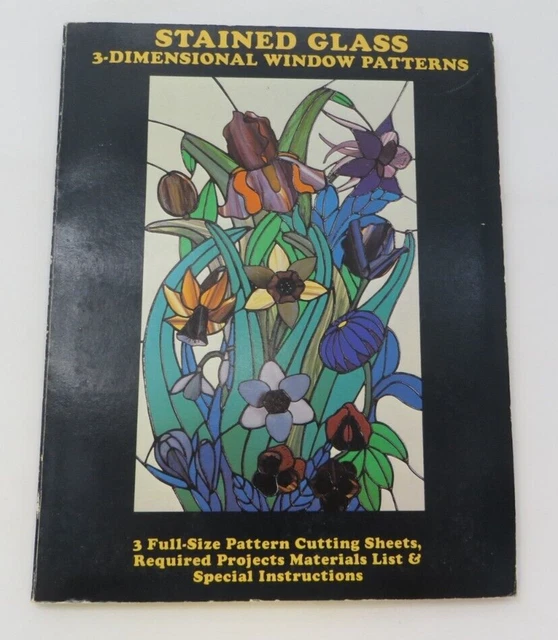 STAINED GLASS PATTERN Book 3-DIMENSIONAL WINDOW PATTERNS 1980 Hidden ...