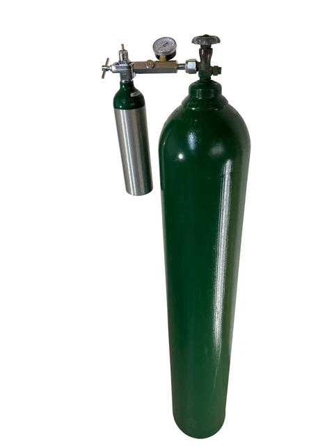 OXYGEN TANK CYLINDER Transfill Adapter CGA540 / CGA870 Gauge and Bleed ...