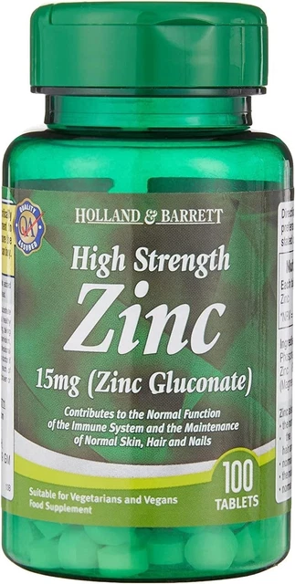 TWO-PACK HIGH STRENGTH Zinc 15 mg Gluten-Free Tablets - Essential ...