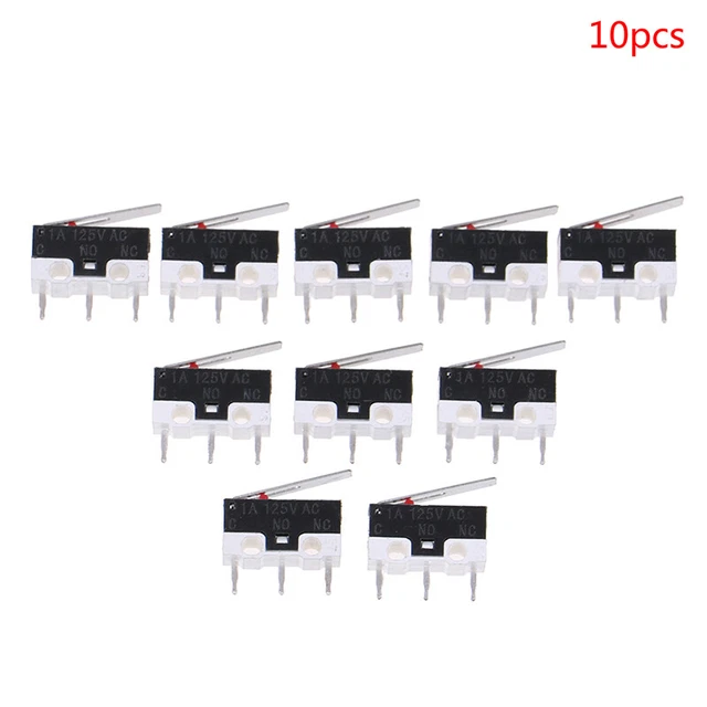 10 PIECES LIMIT switch push button switch 1A 125V AC mouse switch 3Pins ...