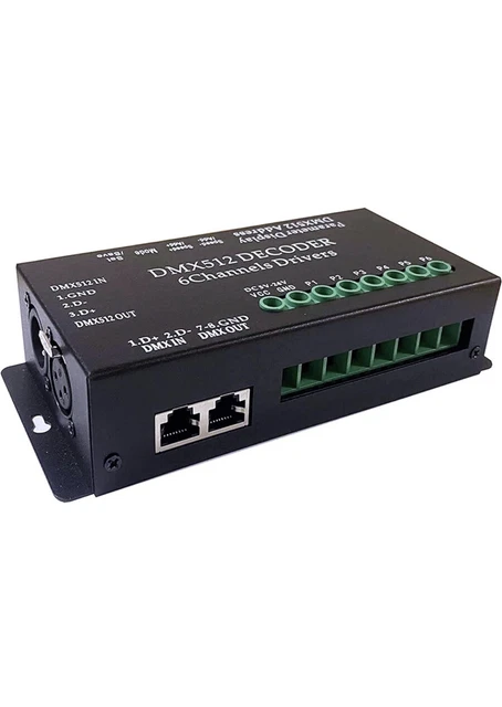 DMX 512 DIGITAL Decoder 6 Channel Drivers 5-24 Volts RGB,RGBW,RGBWW ...