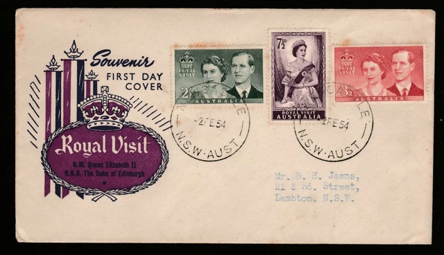 1954 ROYAL VISIT Pre-Decimal Stamp Royal First Day Cover With Full Set ...