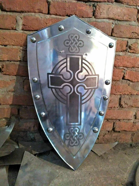 MEDIEVAL KNIGHT TEMPLAR Crusader Metal Shield Armour Battle Ready Larp ...