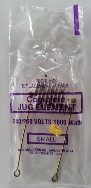 VINTAGE PEERLESS ELECTRIC Jug Element 240v 1600w, Small, New Old Stock ...