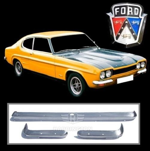 BRAND NEW FORD Capri MK1 Facelift Full Set stainless steel bumpers £715 ...
