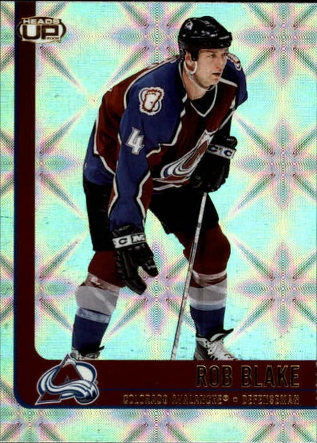 2001-02 PACIFIC HEADS-UP Colorado Avalanche Hockey Card #21 Rob Blake ...