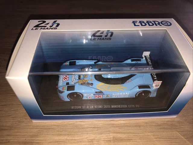 NISSAN GT-R LM NISMO 2015 MANCHESTER CITY FC EBBRO 1/43 24 Heures du ...