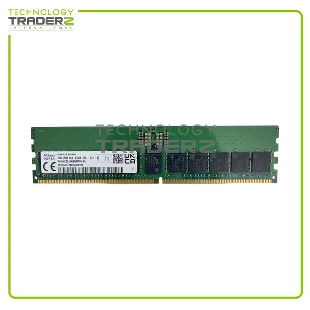 HMCG84AHBRA477N HYNIX 32GB PC5-51200 DDR5-6400MHz ECC Single Rank RDIMM ...